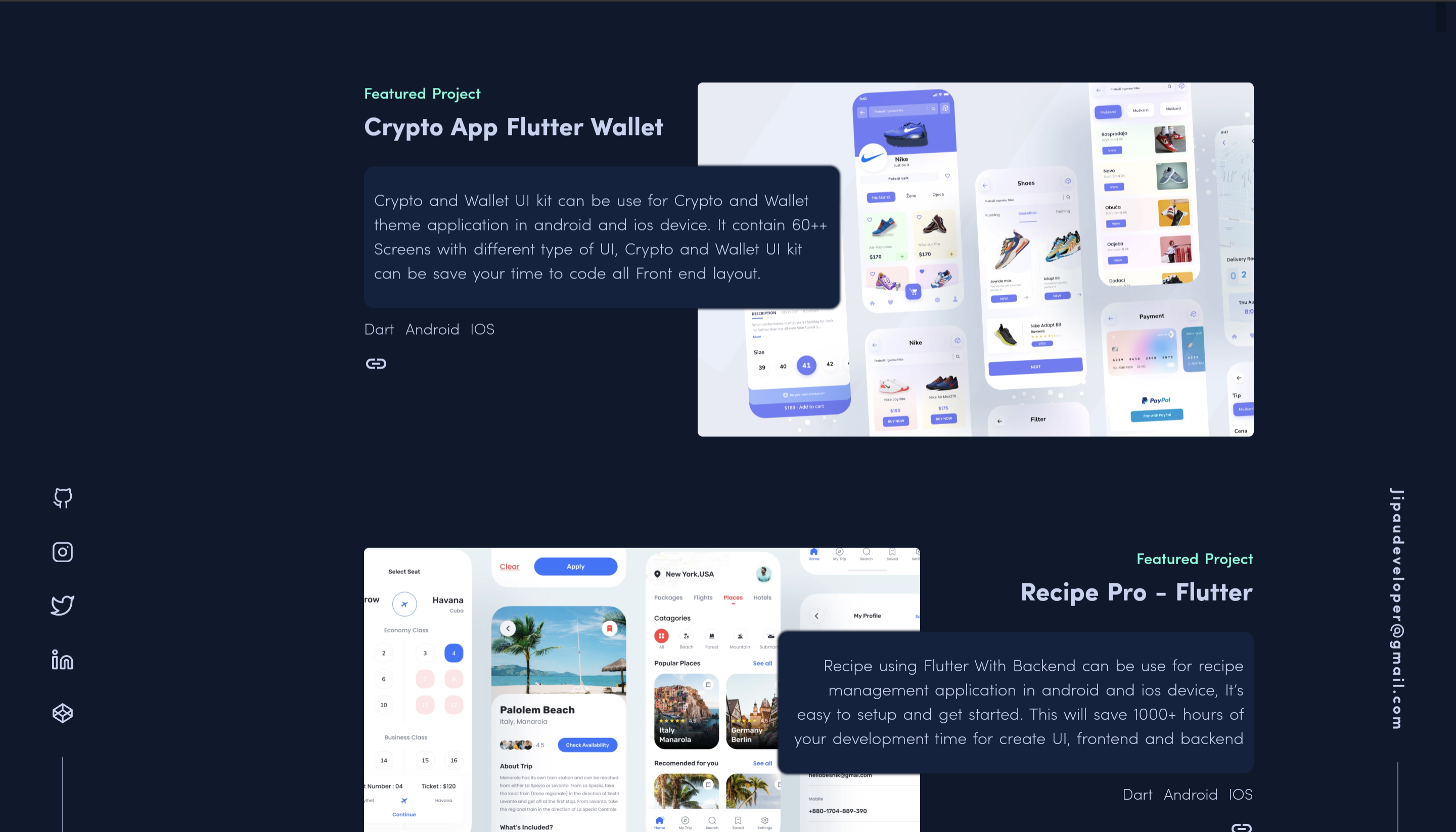 Jeff - Personal Website Developer Portfolio in flutter website by ...