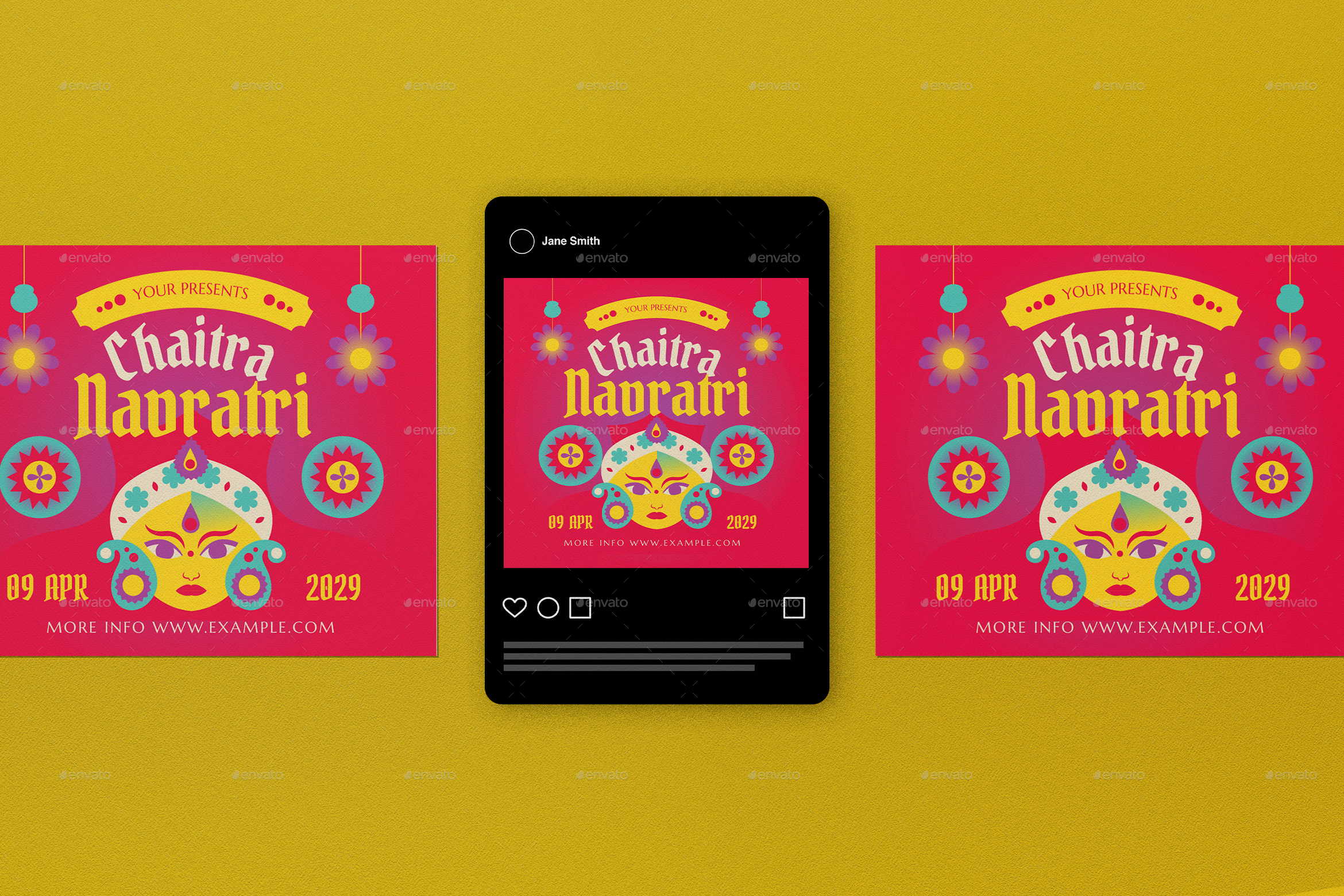 Colorful Gradient Chaitra Navratri Flyer Set, Print Templates ...