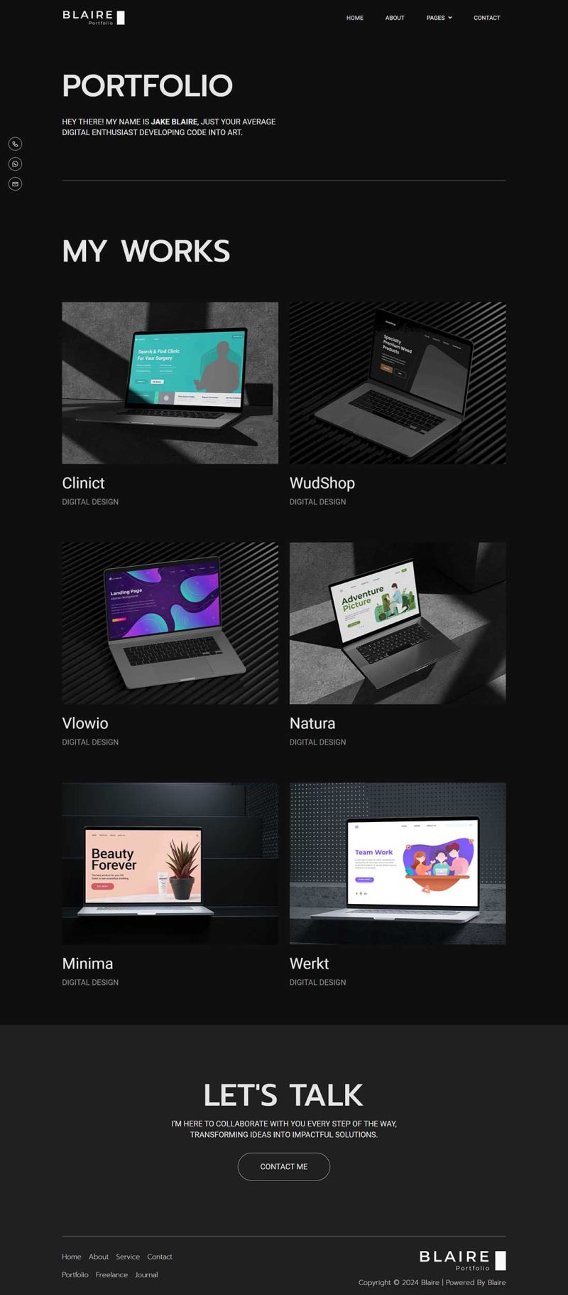 Blaire - Personal Portfolio Elementor Template Kit by Kitpro | ThemeForest