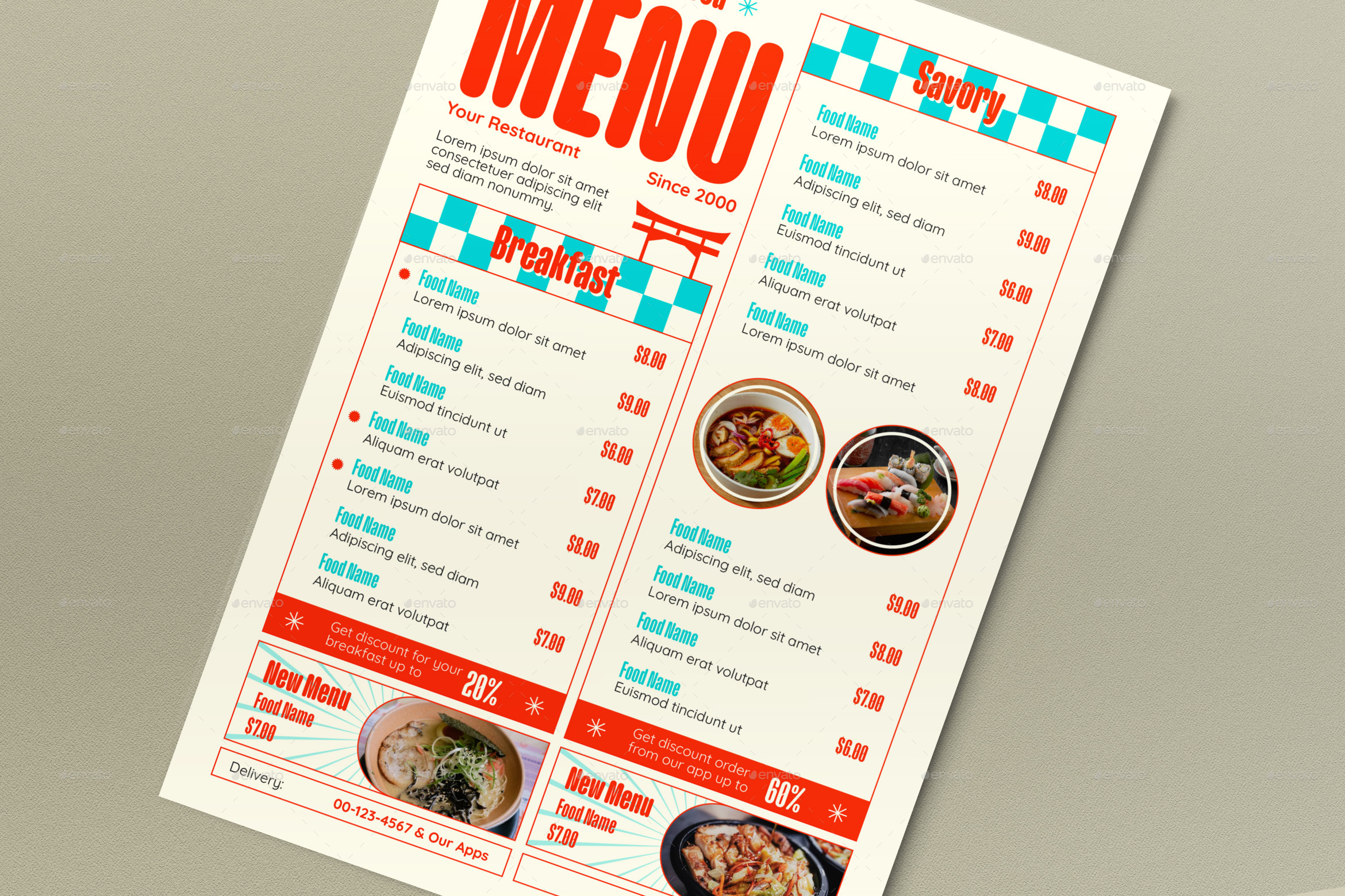 White Vintage Japanese Food Menu, Print Templates | GraphicRiver