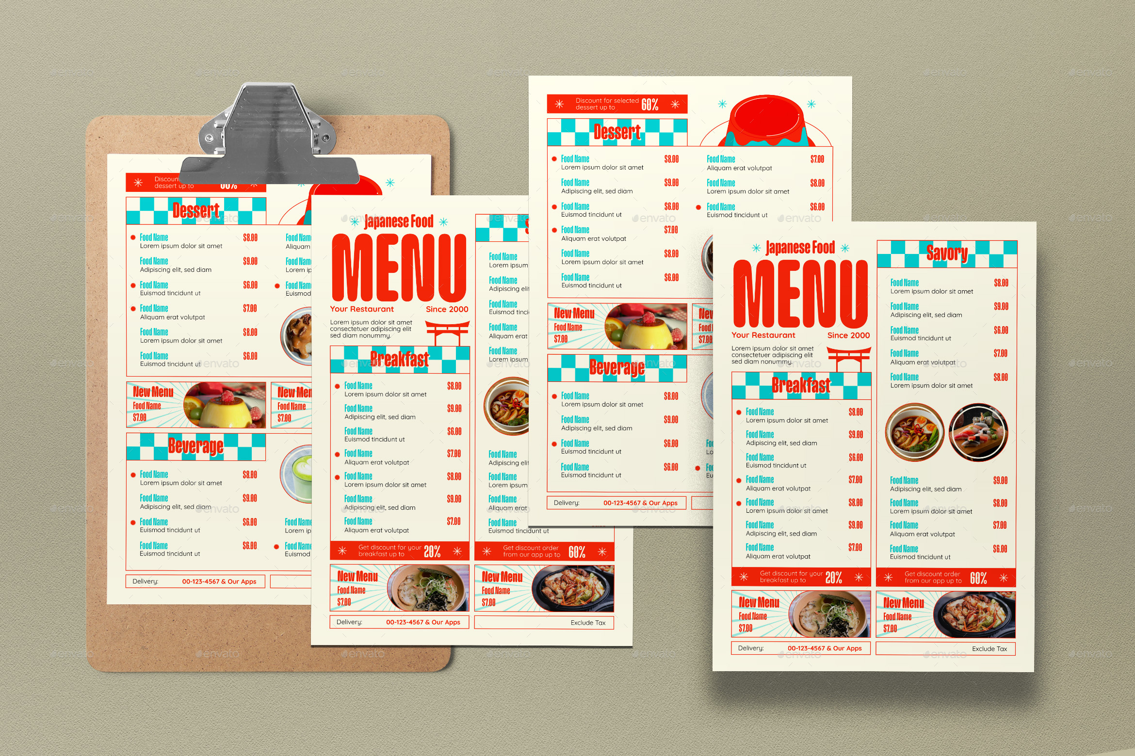 White Vintage Japanese Food Menu, Print Templates | GraphicRiver
