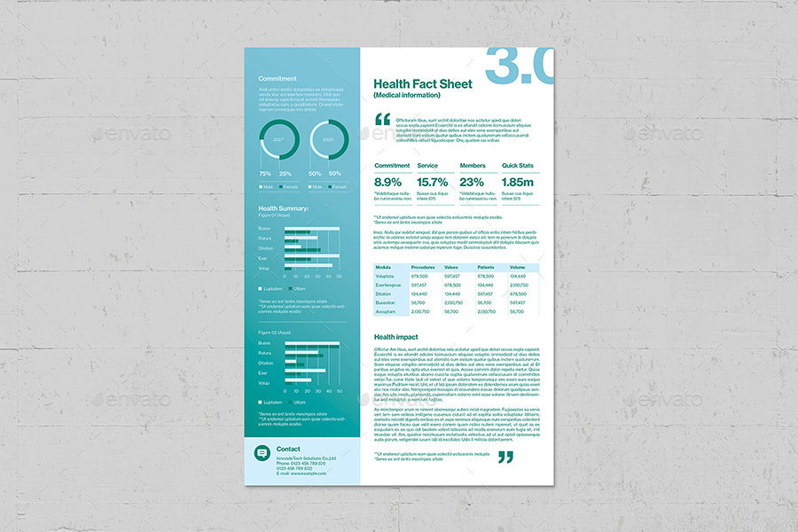 Fact Sheet Template, Print Templates | GraphicRiver
