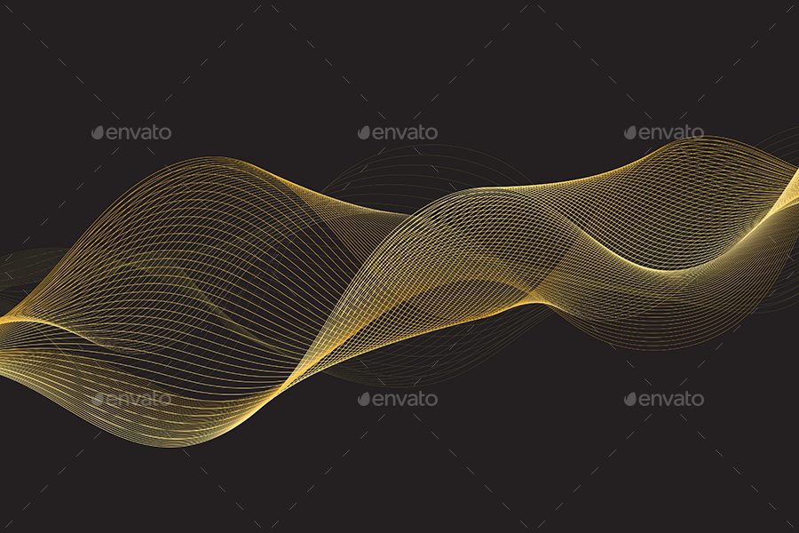 Gold Grid Waves Vector Backgrounds, Graphics | GraphicRiver