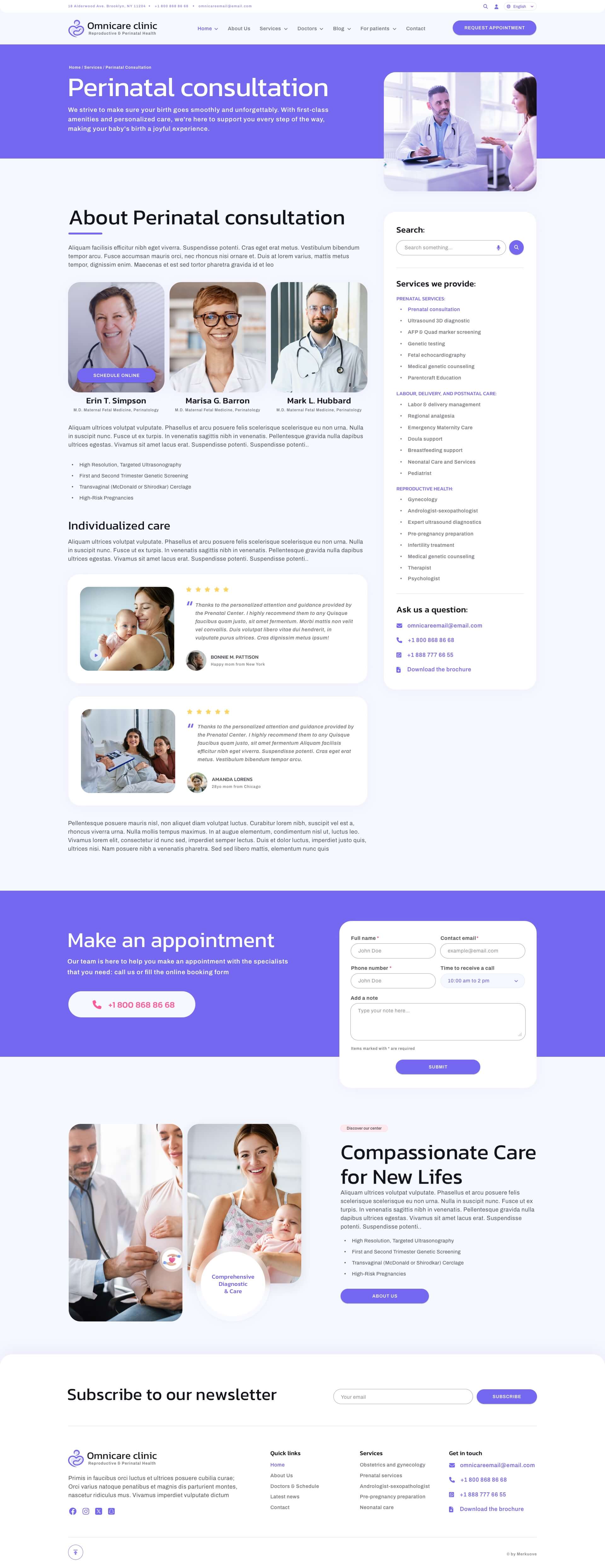 Omnicare – Reproductive & Perinatal Center Template for Figma by merkulove