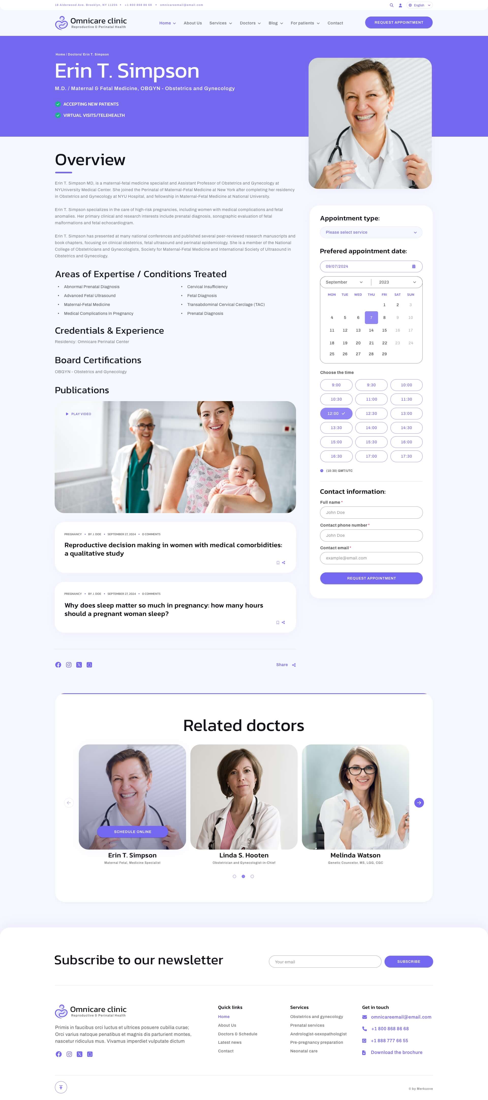 Omnicare – Reproductive & Perinatal Center Template for Figma by merkulove