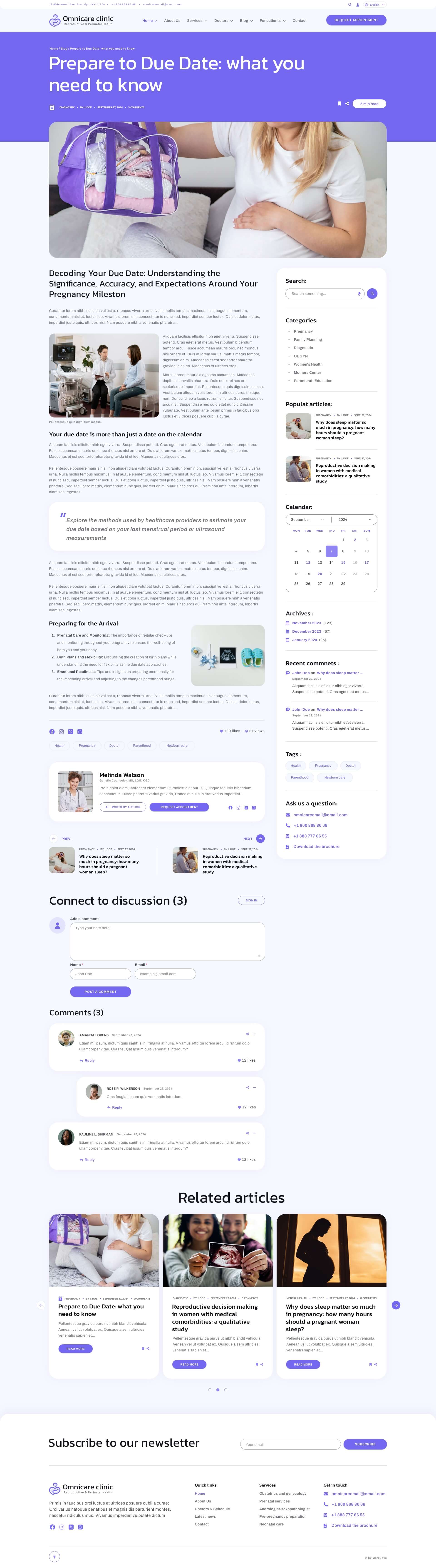 Omnicare – Reproductive & Perinatal Center Template for Figma by merkulove