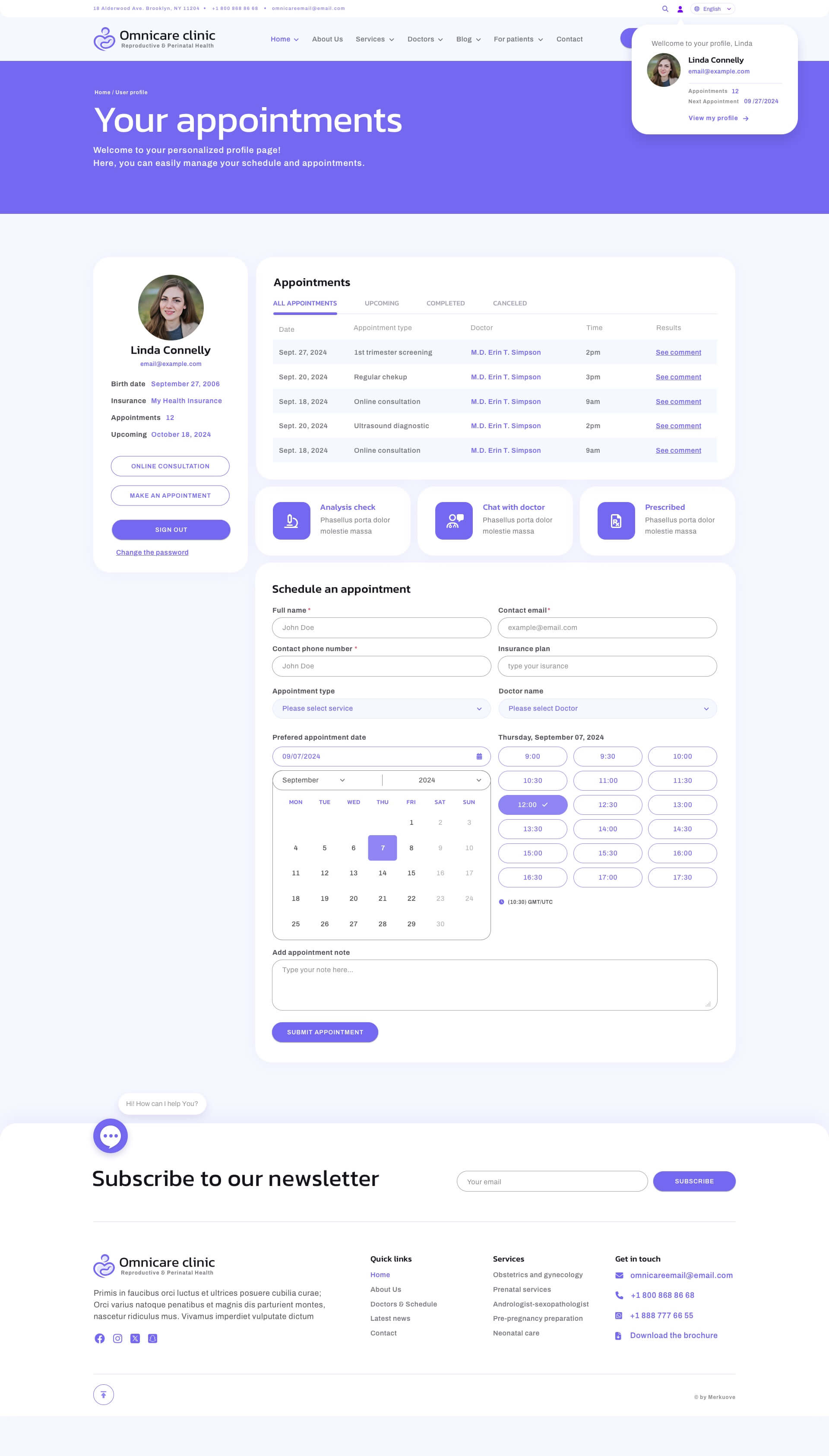 Omnicare – Reproductive & Perinatal Center Template for Figma by merkulove