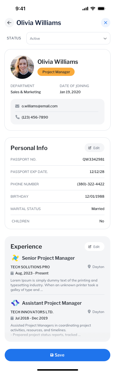 Cleverwise – HR Management App for Figma by merkulove | ThemeForest