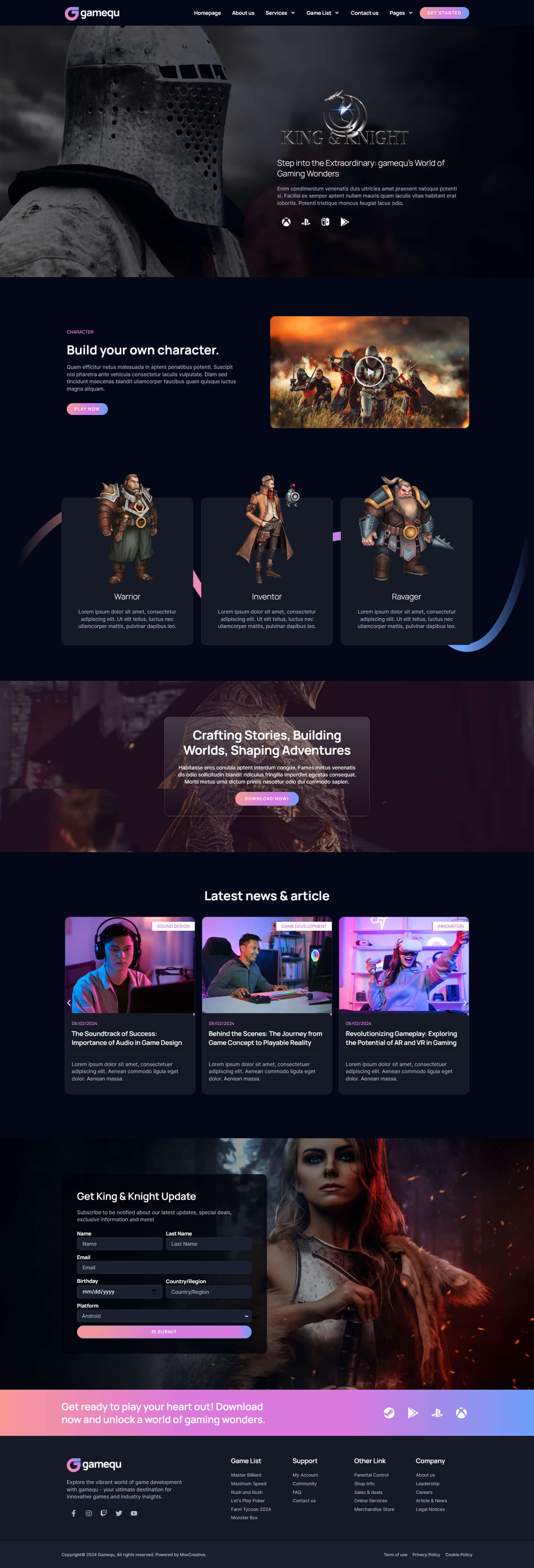 Gamequ - Game Publisher Elementor Pro Template Kit by moxcreative ...