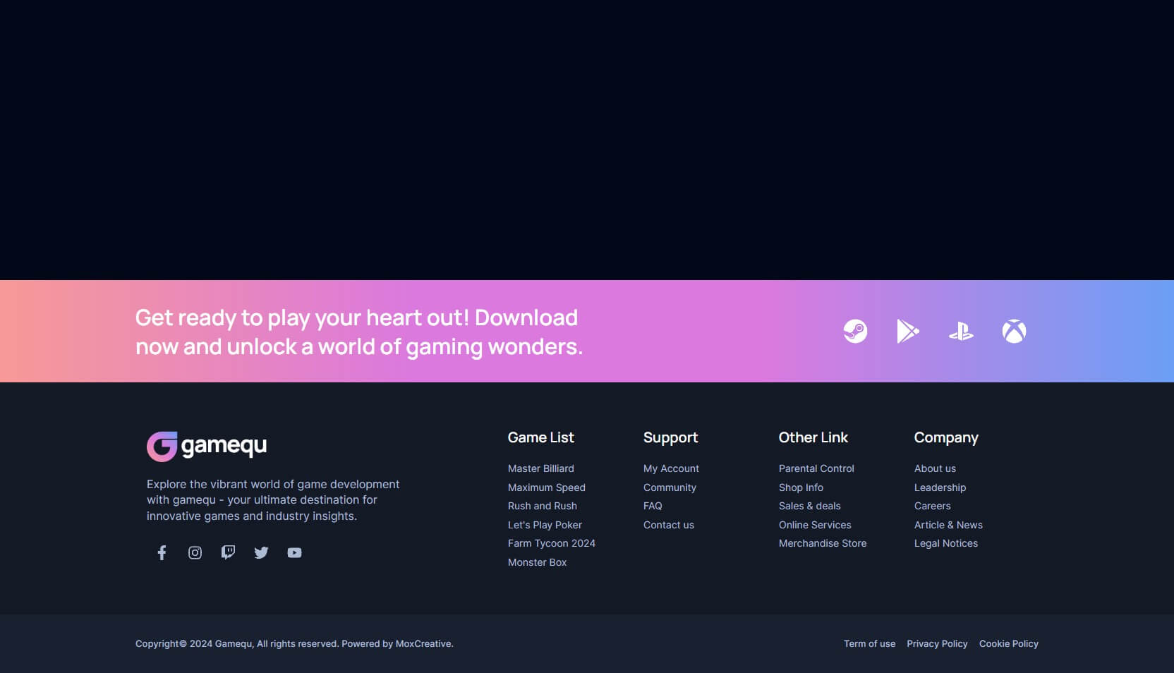 Gamequ - Game Publisher Elementor Pro Template Kit by moxcreative ...