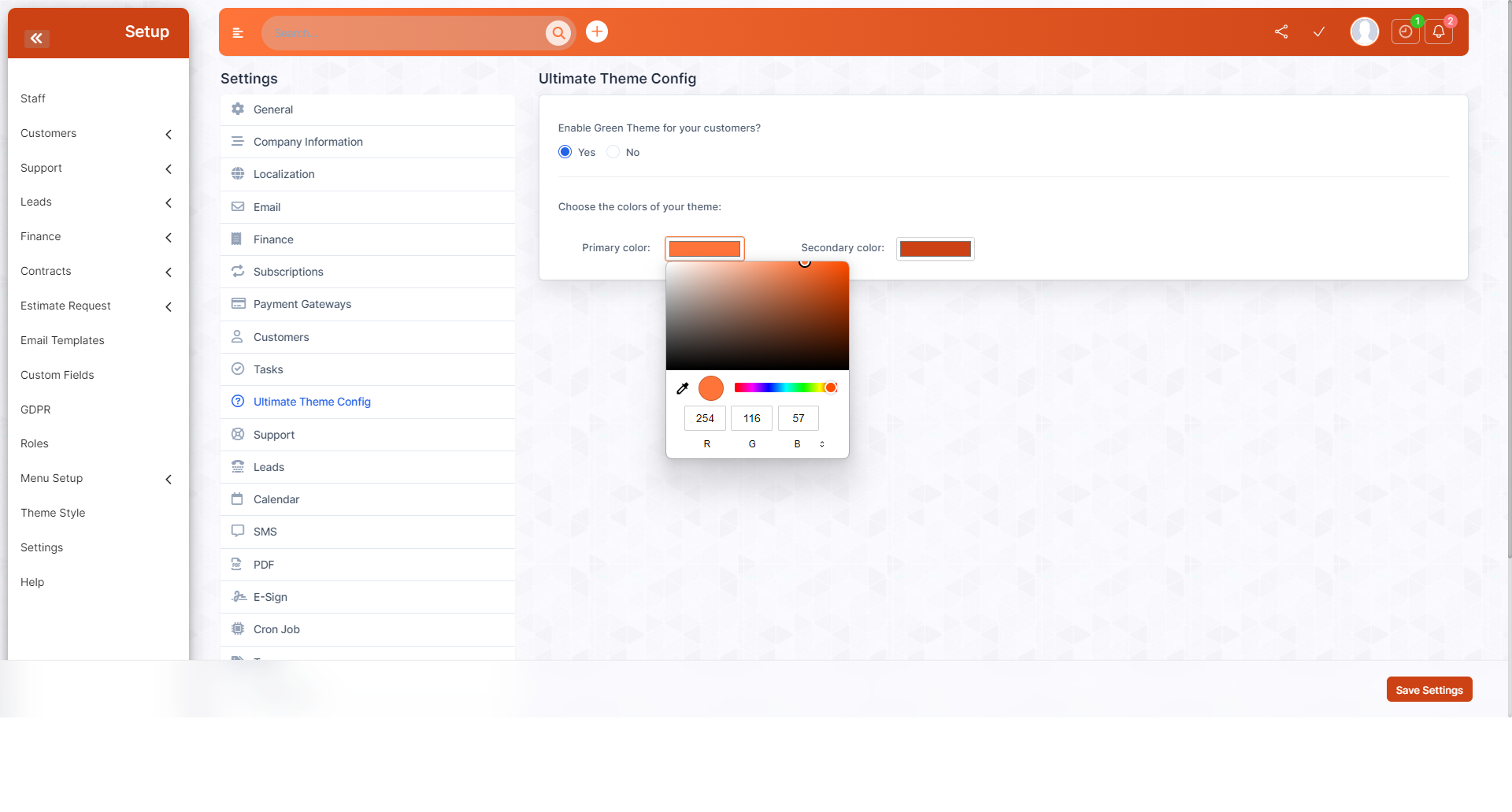 Ultimate Purple Theme - Perfex Theme CRM by DwebDigital | CodeCanyon