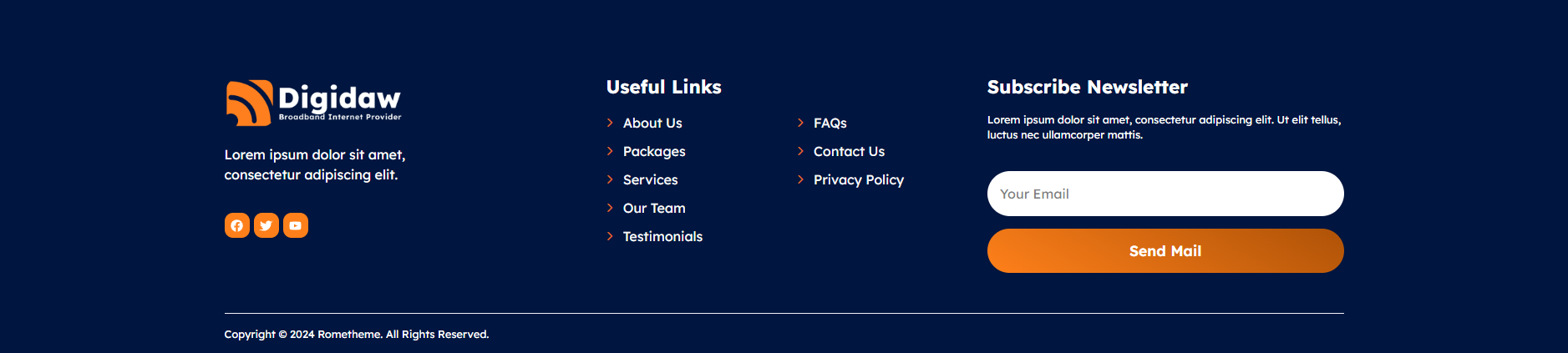 Digidaw - Broadband Internet Services Provider Elementor Template Kit ...