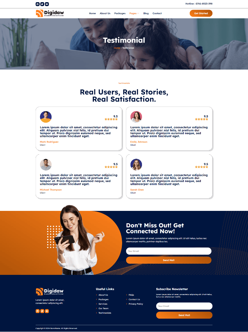 Digidaw - Broadband Internet Services Provider Elementor Template Kit ...