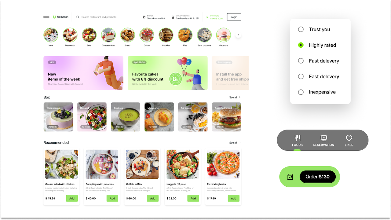 Foodyman - Single (Multi-Branch) Restaurant & Grocery Food Ordering & Delivery Platform by githubit
