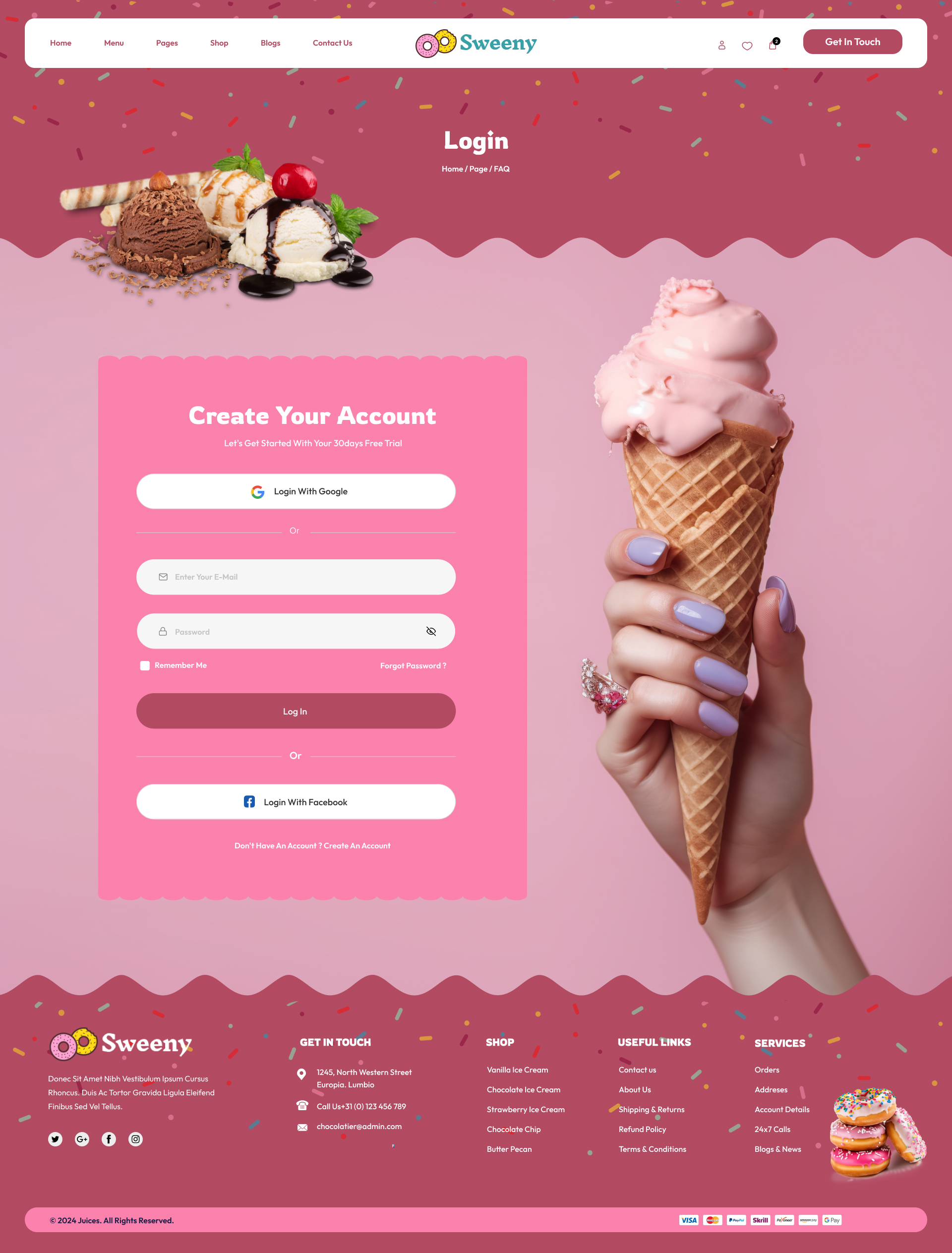 Sweeny - Cake, Icecream & Bakery Store Figma Template by BuddhaThemes