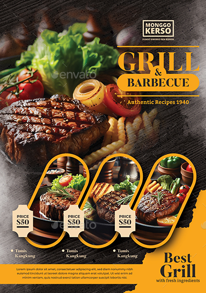 Grill and Barbecue Menu, Print Templates | GraphicRiver