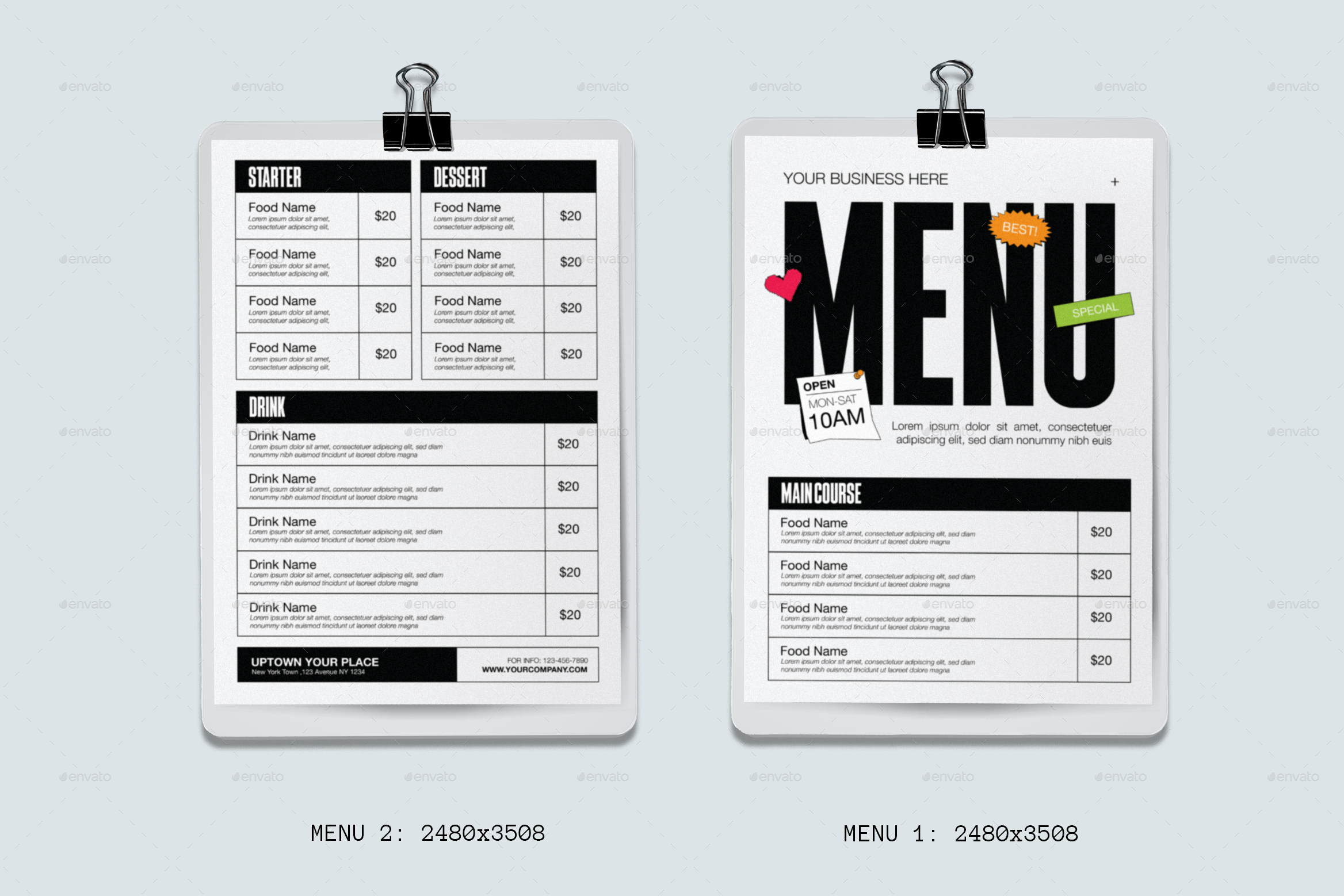 Simple Cafe Menu, Print Templates | GraphicRiver