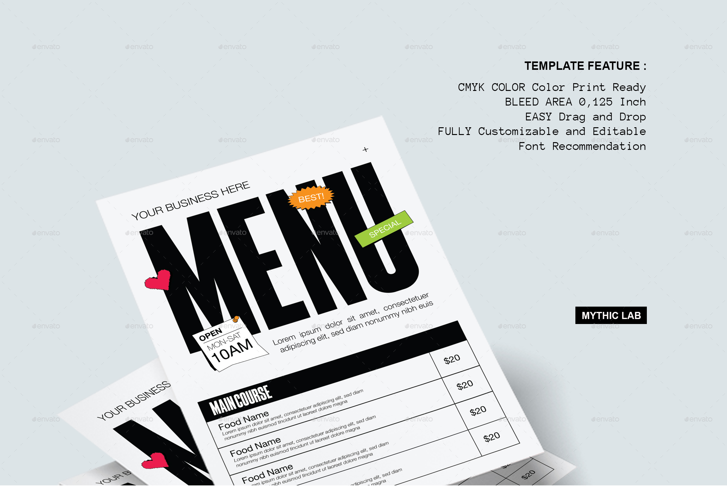 Simple Cafe Menu, Print Templates | GraphicRiver