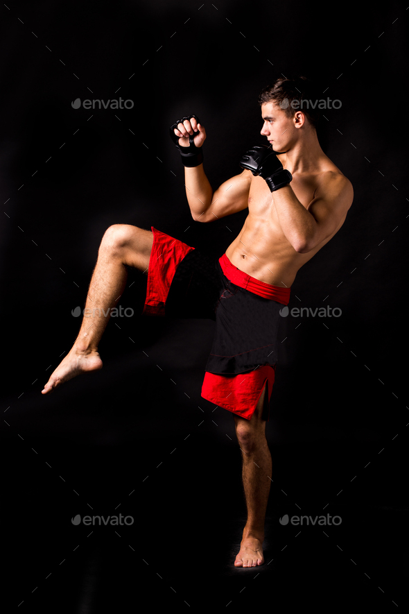 Male model. Kickboxing. Stock Photo by indigolotos | PhotoDune