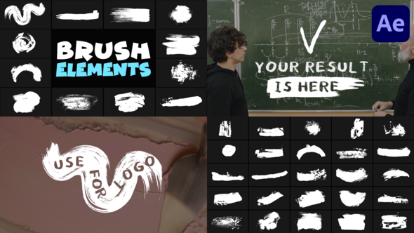 Hand Made Brush Elements | After Effects, After Effects Project Files