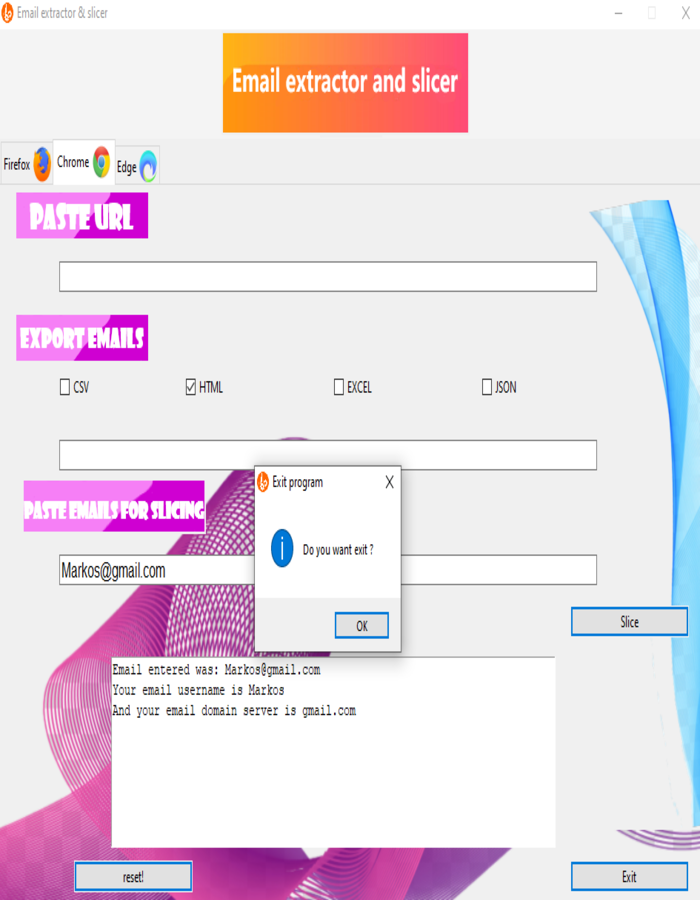 Emails extractor and slicer-the optimal tool for extracting emails and slicing - by Z-tech