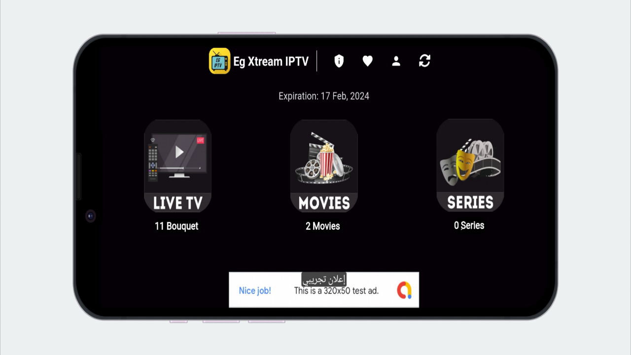 Eg Xtream IPTV Player - Flutter App MOBILE & Android Tv - Admob by noor80312