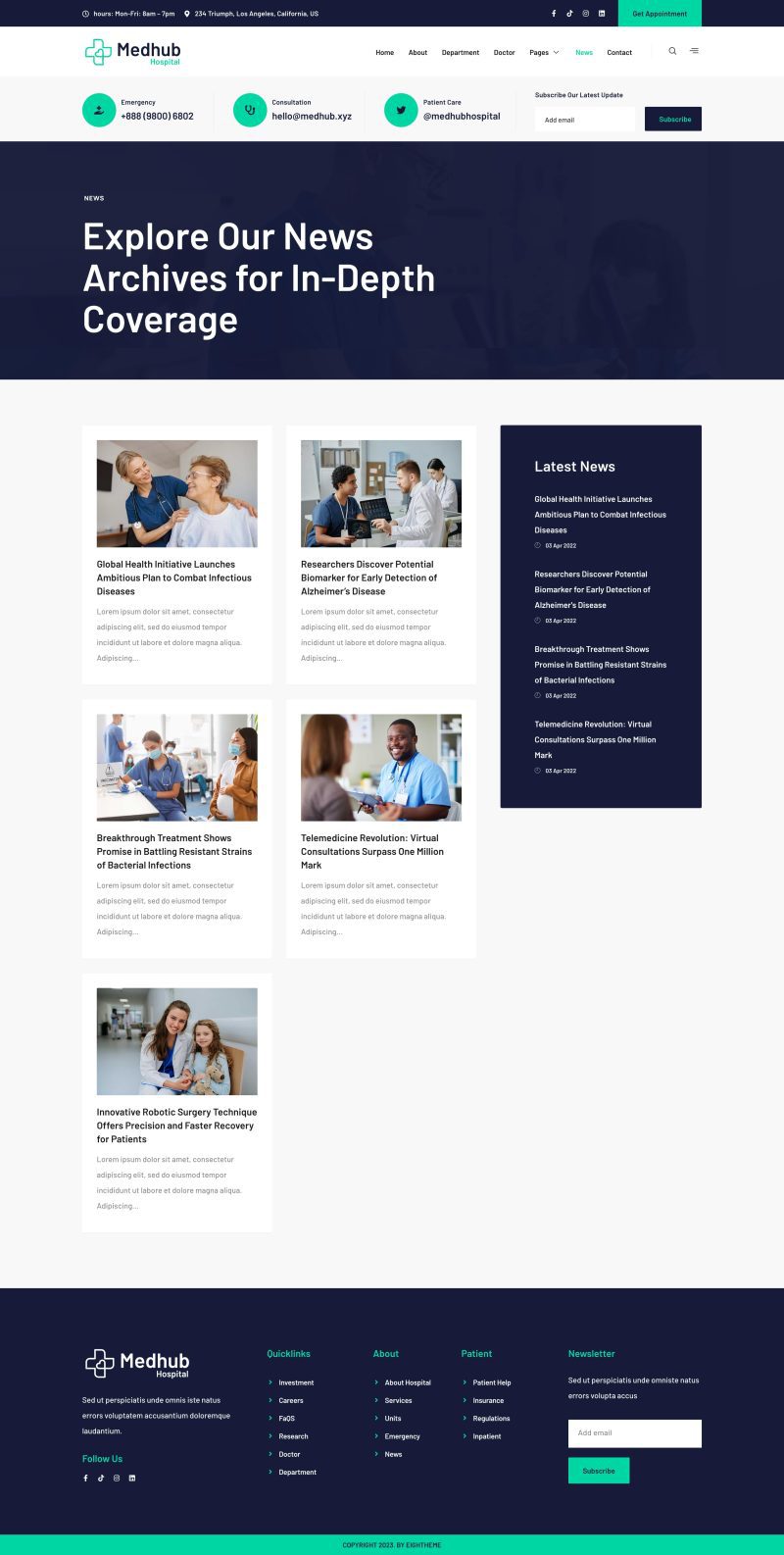 MedHub - Hospital & Medical Elementor Template Kit by Design_8 ...