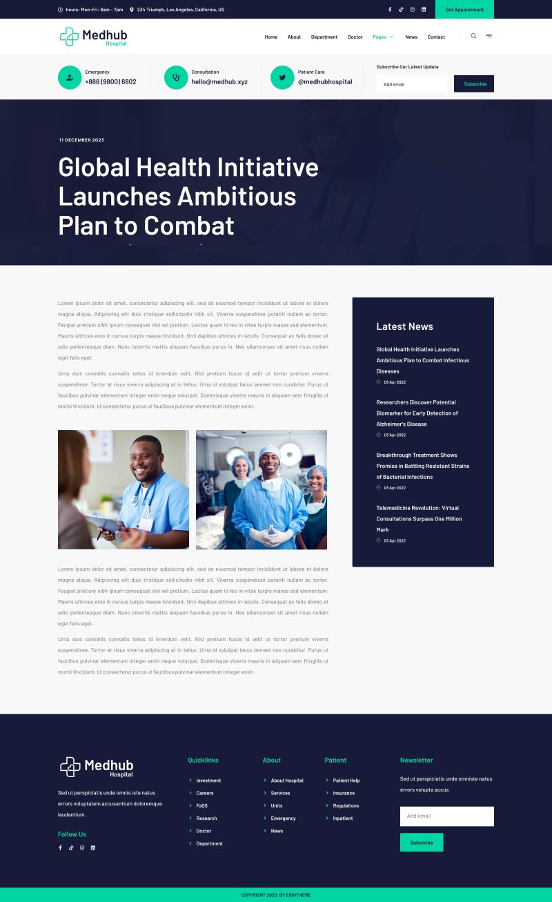 MedHub - Hospital & Medical Elementor Template Kit by Design_8 ...