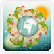 Small Planet with Little Town, Vectors | GraphicRiver
