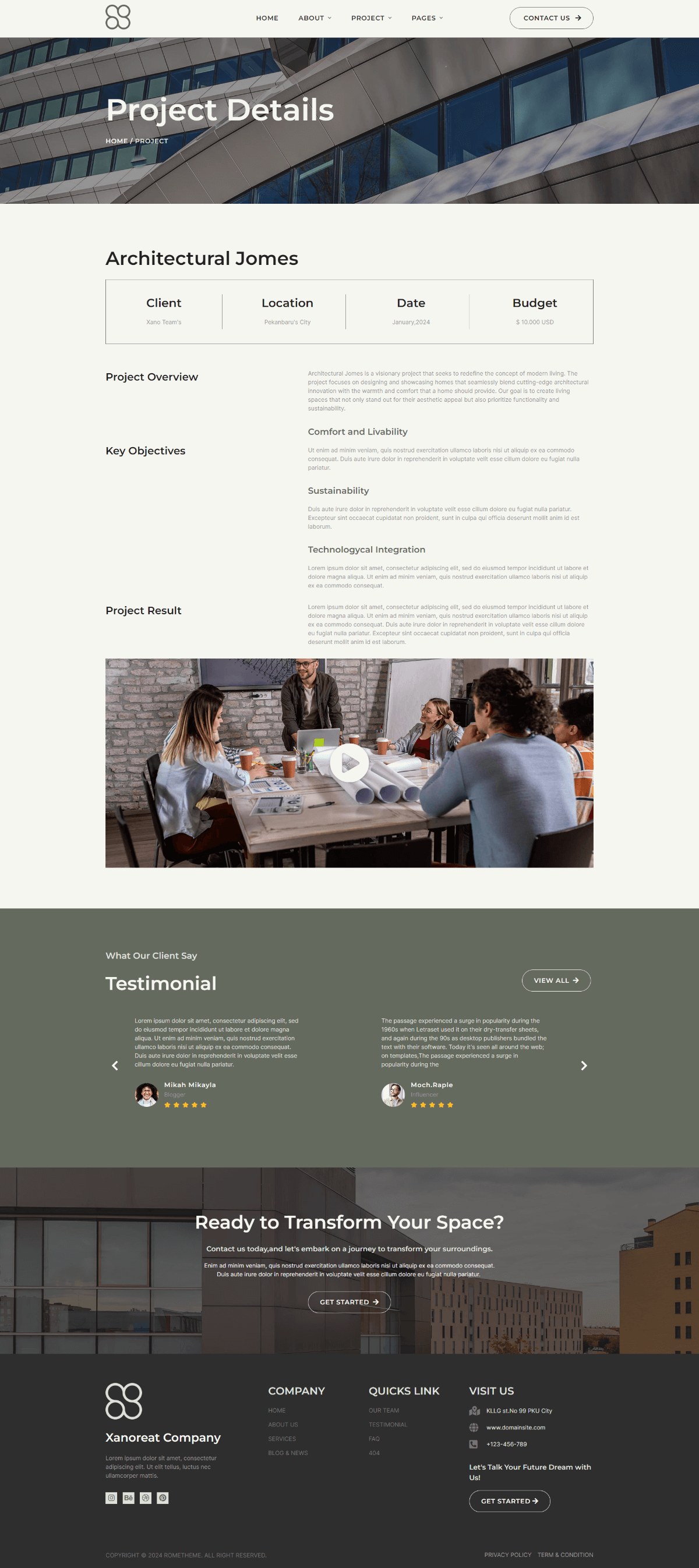Xanoreat - Architecture Elementor Template Kit by Rometheme | ThemeForest