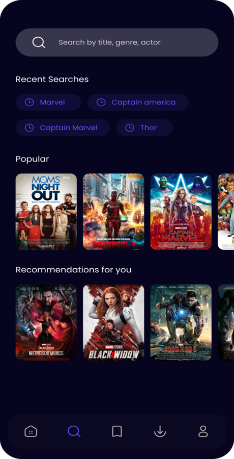 Movie Streaming App ANDROID + IOS + FIGMA + XD + SKETCH | UI Kit | ReactNative CLI by FlutterVision