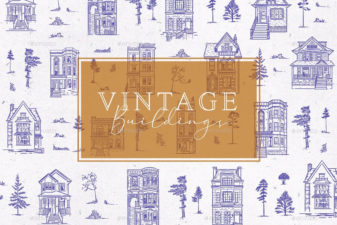 Vintage Buildings, Vectors | GraphicRiver