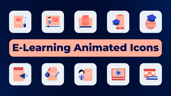 E-Learning Animated Icons, After Effects Project Files | VideoHive