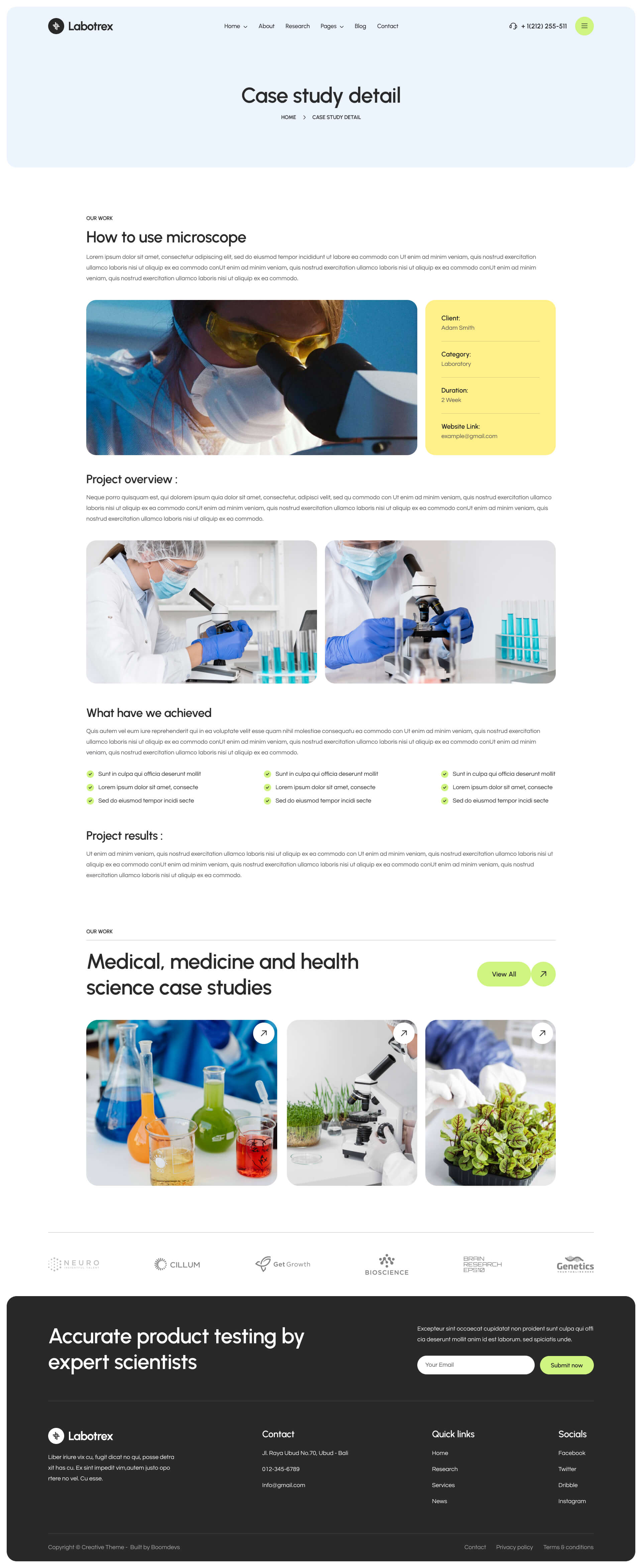 Labotrex - Laboratory & Science Research WordPress Theme + WooCommerce ...