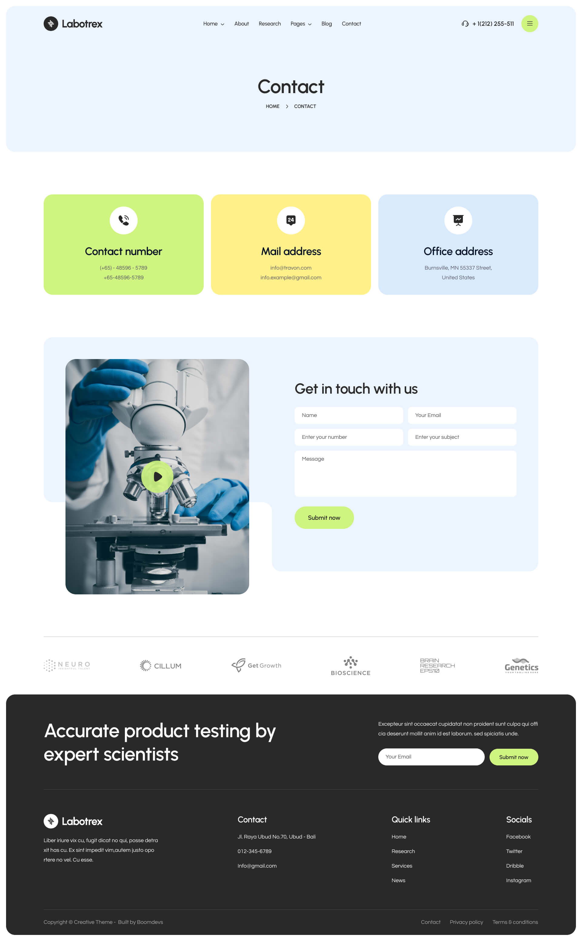Labotrex - Laboratory & Science Research WordPress Theme + WooCommerce Support by wpmessiah