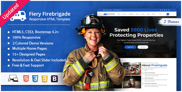 Fiery - Fire Brigade Responsive HTML Template by nauthemes | ThemeForest