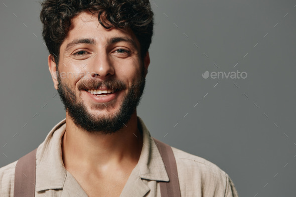 Attractive men happy isolated face adult caucasian handsome white guy ...