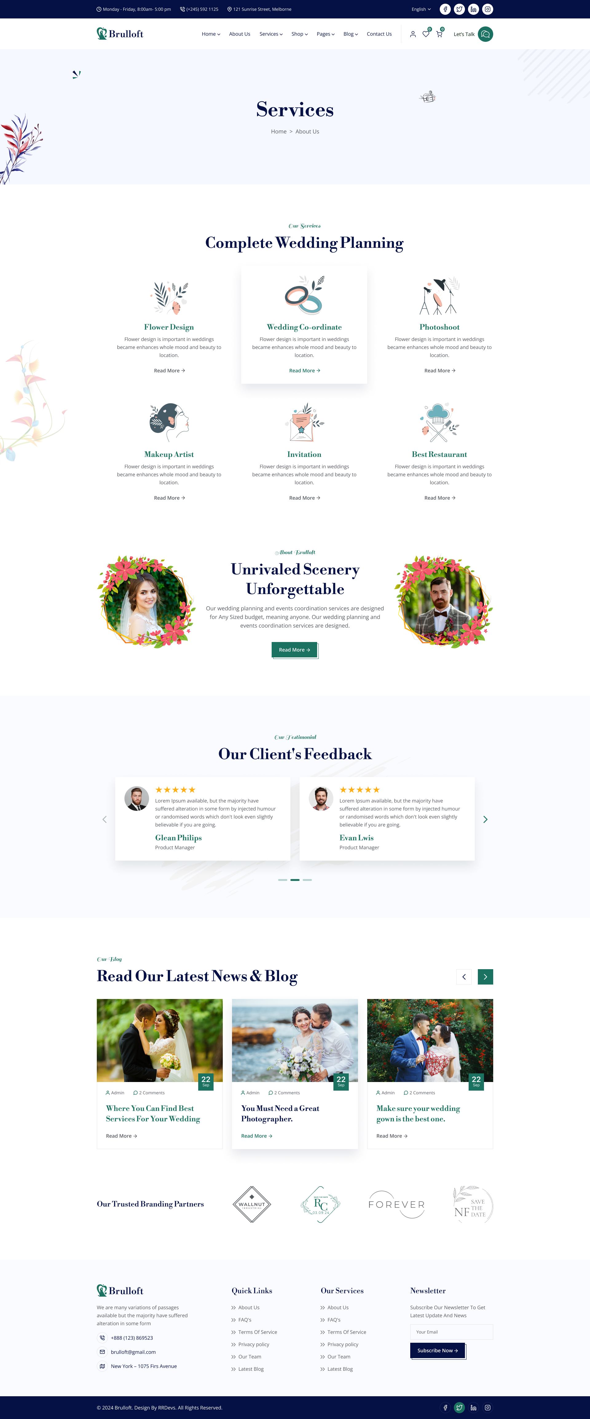 Brulloft – Wedding planner Figma Template by RRdevs | ThemeForest