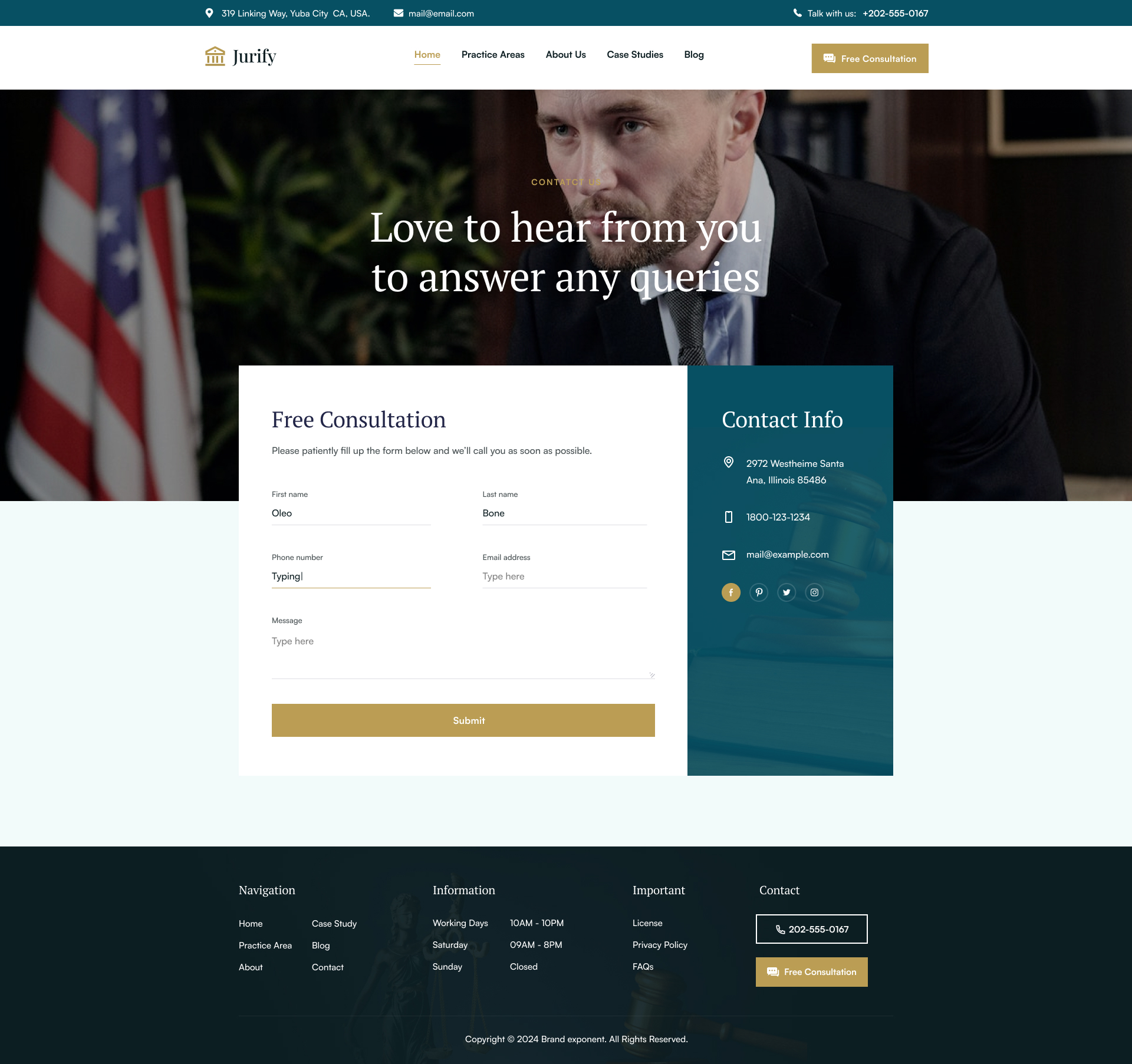 Jurify - Lawyer Figma Website Template by brandexponents | ThemeForest