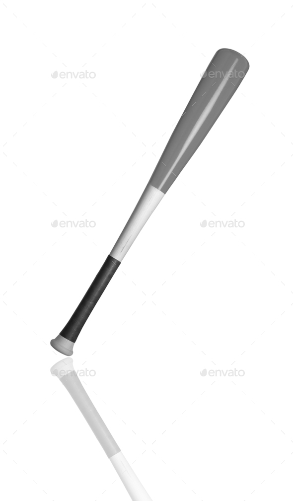 Single baseball bat, isolated on white background Stock Photo by ...