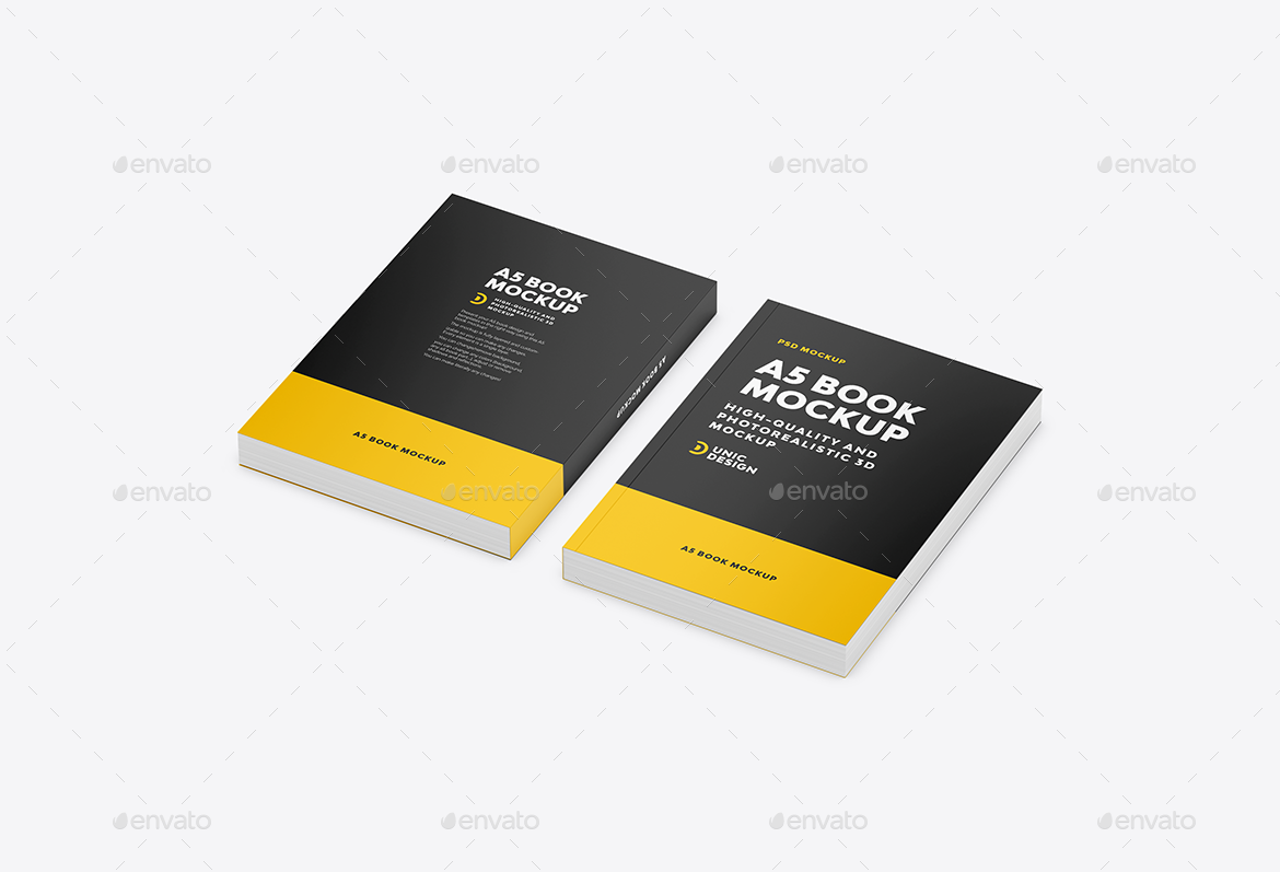 A5 Book Mockup, Graphics | GraphicRiver