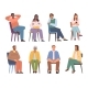 Sitting People Relaxed Characters, Vectors | GraphicRiver