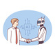 Man Shakes Hands with Robot As Sign of Friendship, Vectors | GraphicRiver