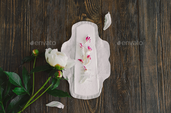 Menstruation period concept. Hygienic white female pad. Stock Photo by ...
