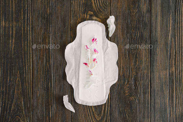 Menstruation period concept. Hygienic white female pad. Stock Photo by ...