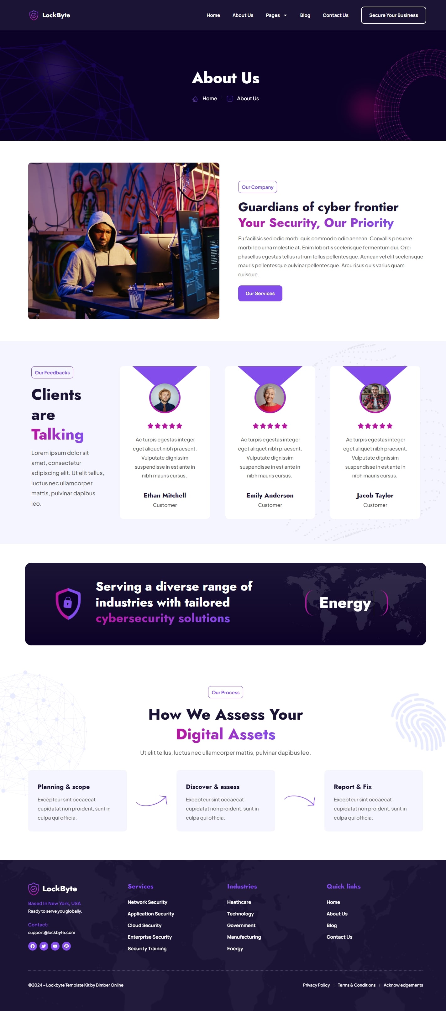 LockByte - Cyber Security Services Elementor Template Kit by BimberOnline