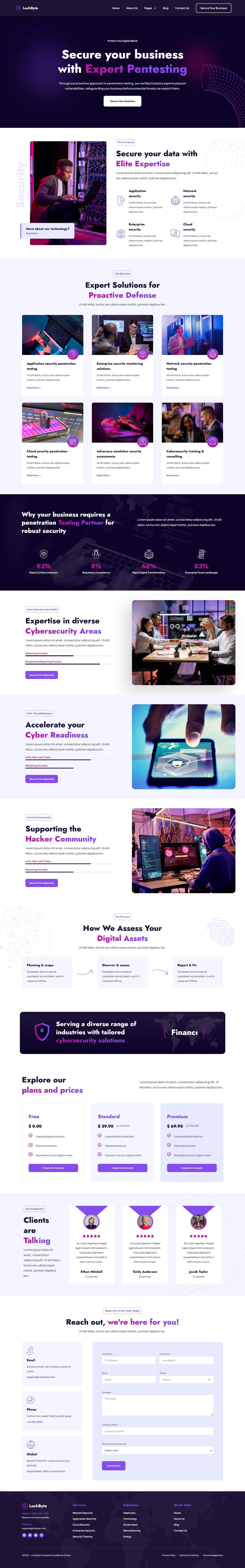 LockByte - Cyber Security Services Elementor Template Kit by BimberOnline