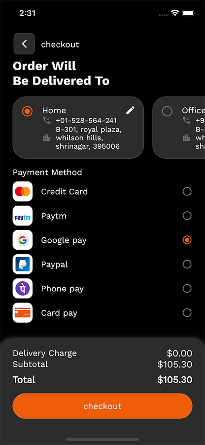 Food Ordering Flutter UI kit by LegacyInfotech | CodeCanyon
