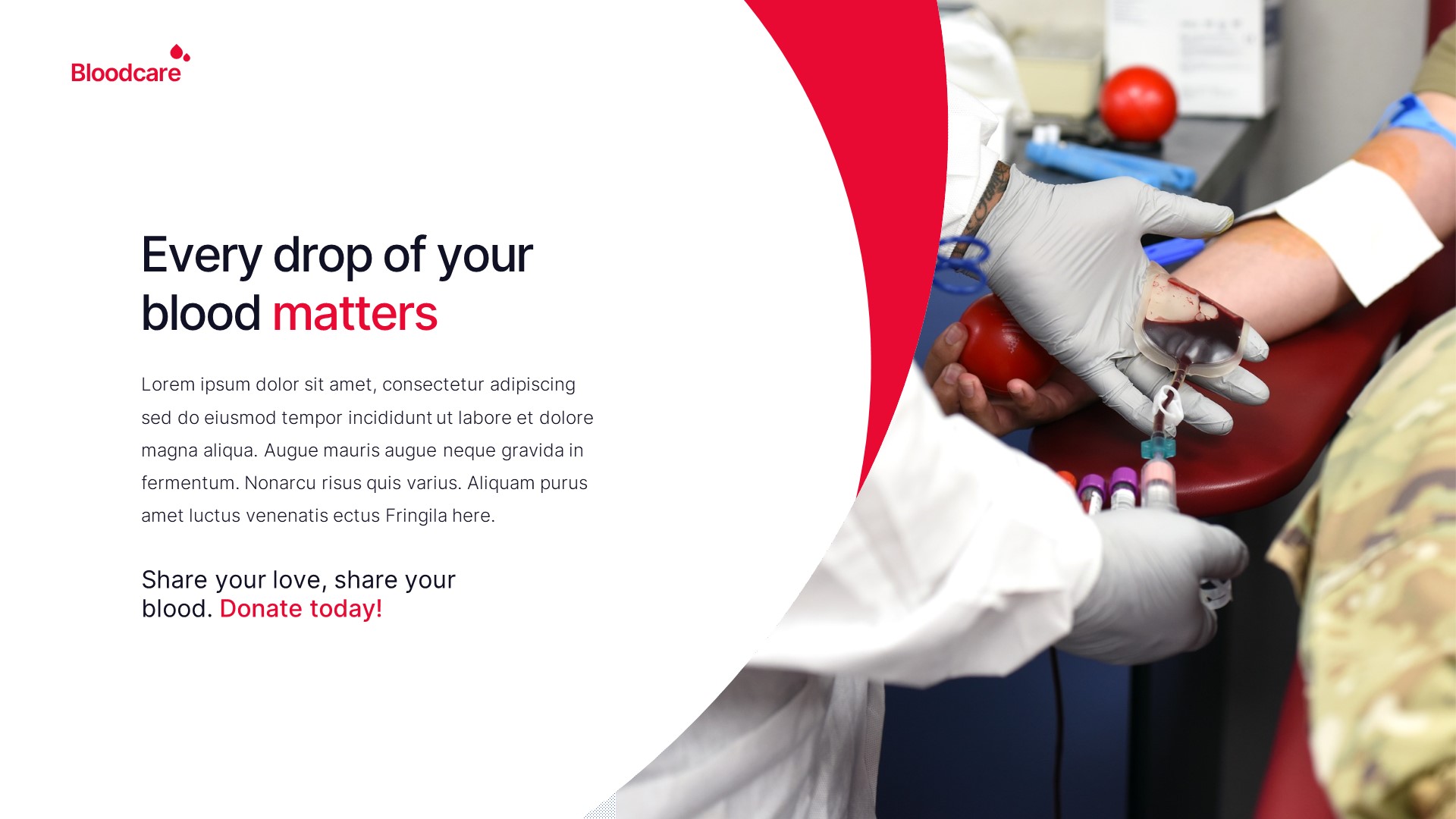 Bloodcare - Blood Donation PowerPoint Template, Presentation Templates