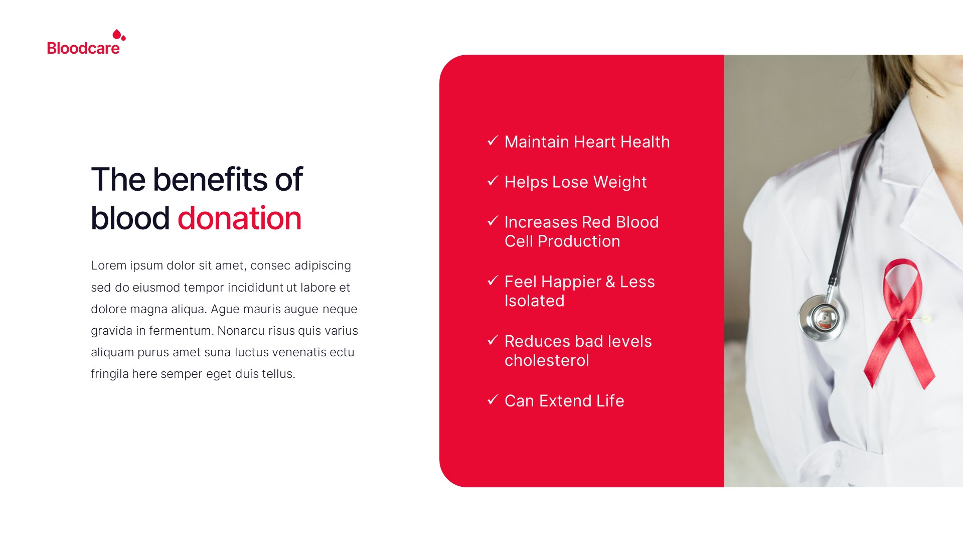 Bloodcare - Blood Donation PowerPoint Template, Presentation Templates